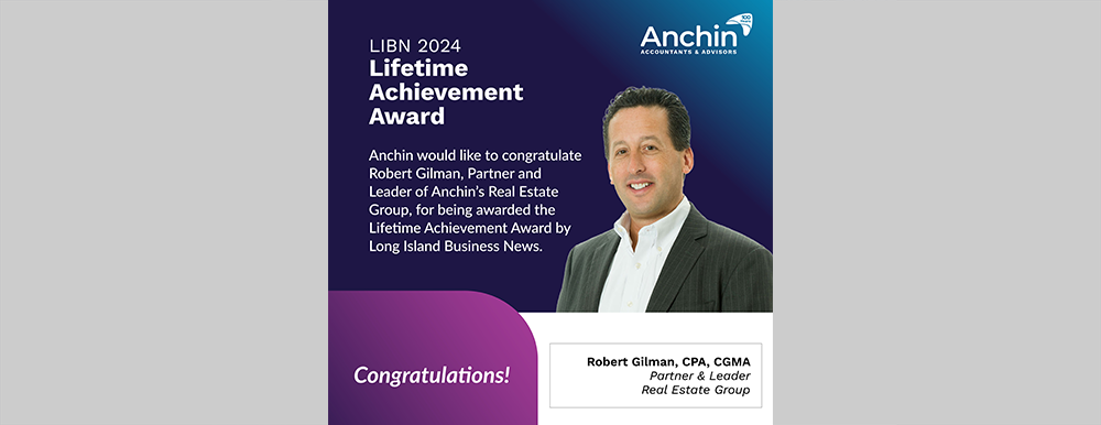 Lifetime Achievement Award for Anchin's Robert Gilman
