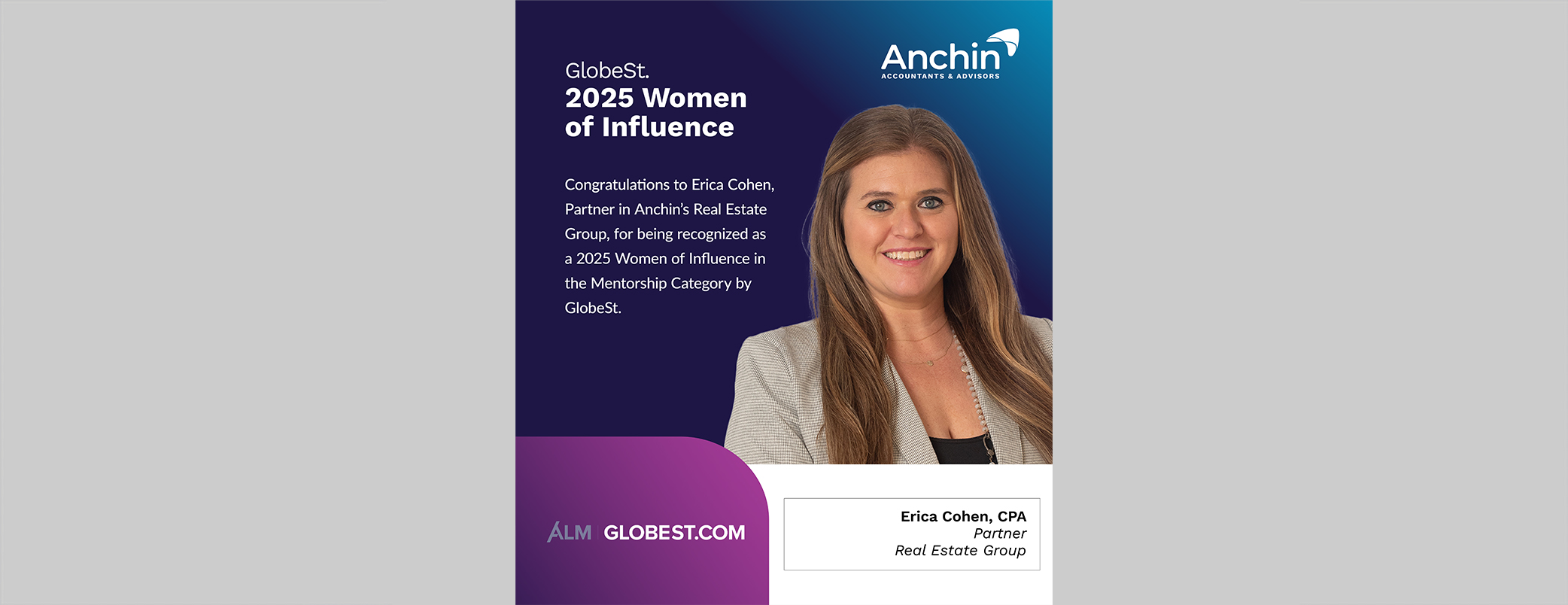 Erica Cohen Honored Among GlobeSt.’s 2025 Women of Influence